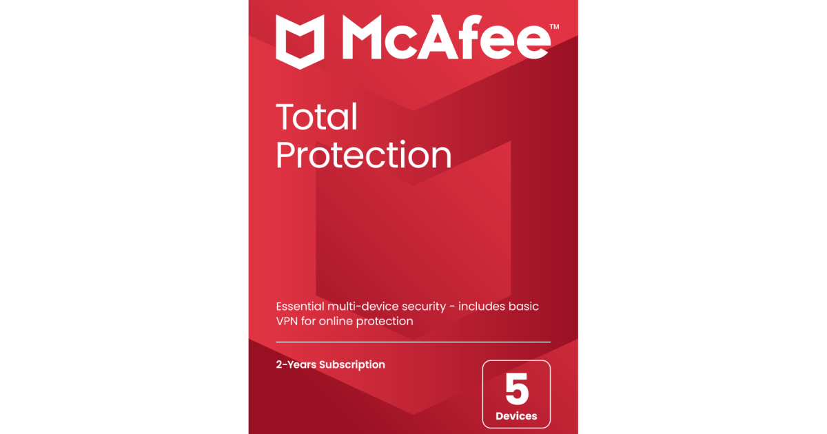 McAfee Total Protection 5 Devices 2 Years key | Sell-SA