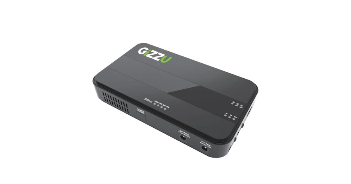 GIZZU 36W 32Wh 8800mAh Mini Dual DC UPS - Black | Sell-SA
