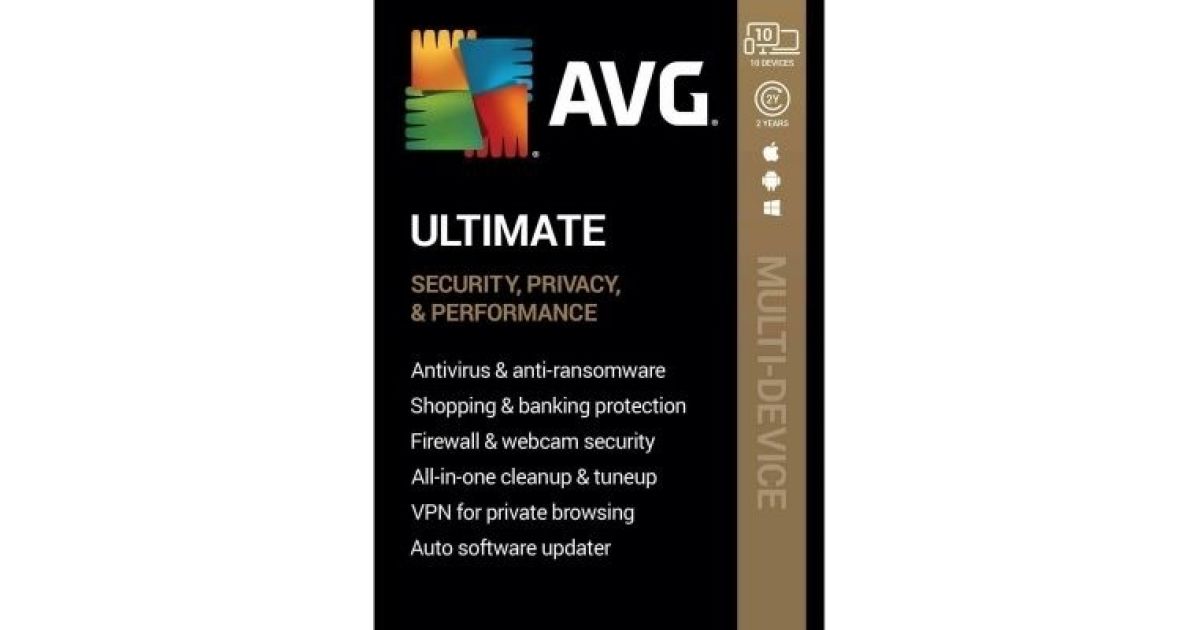 AVG Ultimate 2021 | 10 Devices | 2Yr | Antivirus | Secure VPN | Pc ...
