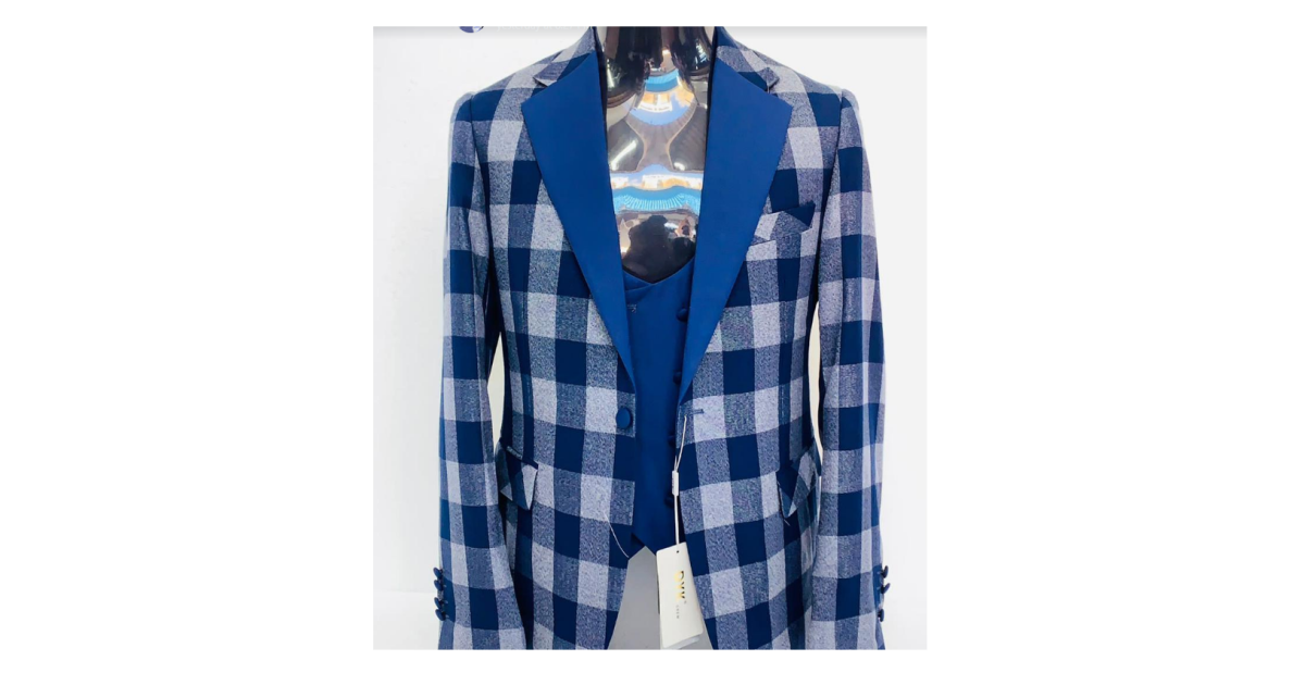 Check Navy Blue Three Piece Suit - 40 - 28 | Sell-SA