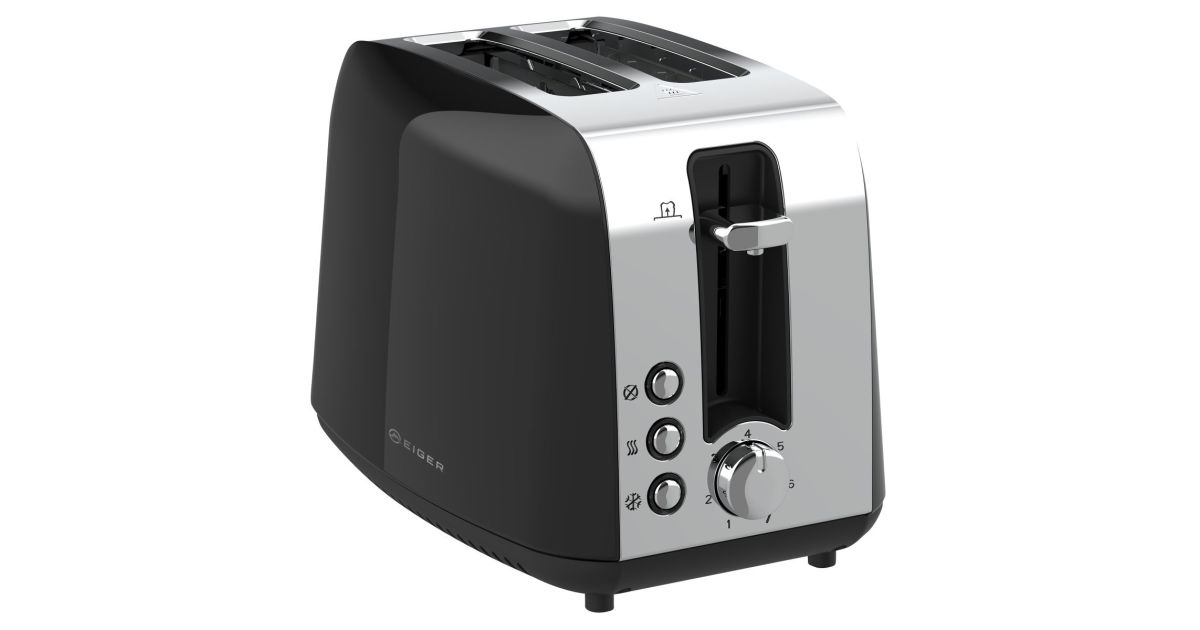 Eiger 2 Slice Toaster with Extra Wide Slots - Geneva Series - Black ...