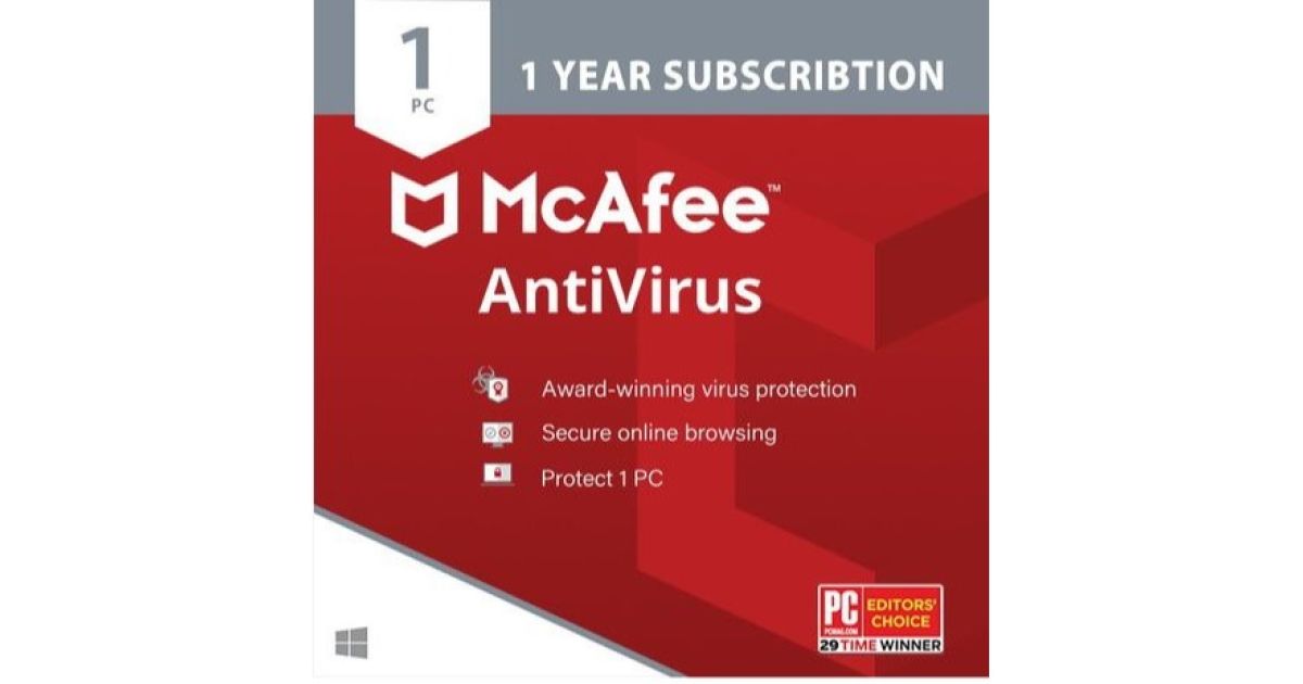 McAfee Antivirus 1 Year 1 Device | Sell-SA
